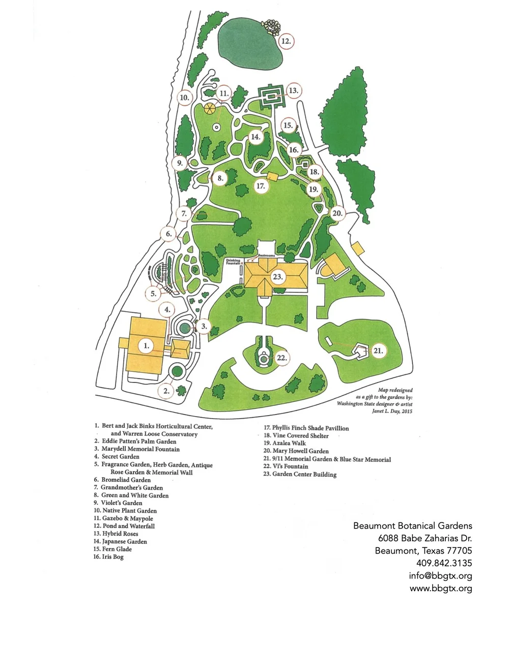 Map of Grounds — Beaumont Botanical Gardens