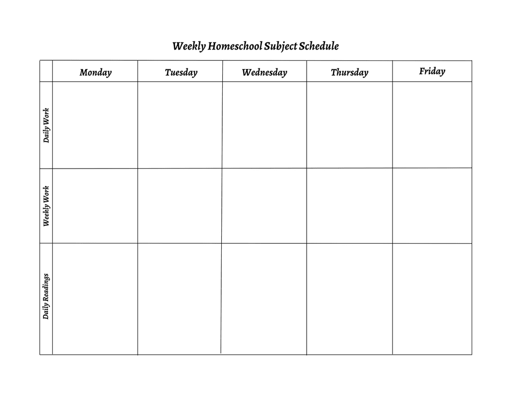Ambleside Online Weekly Schedule — Humbly Haley