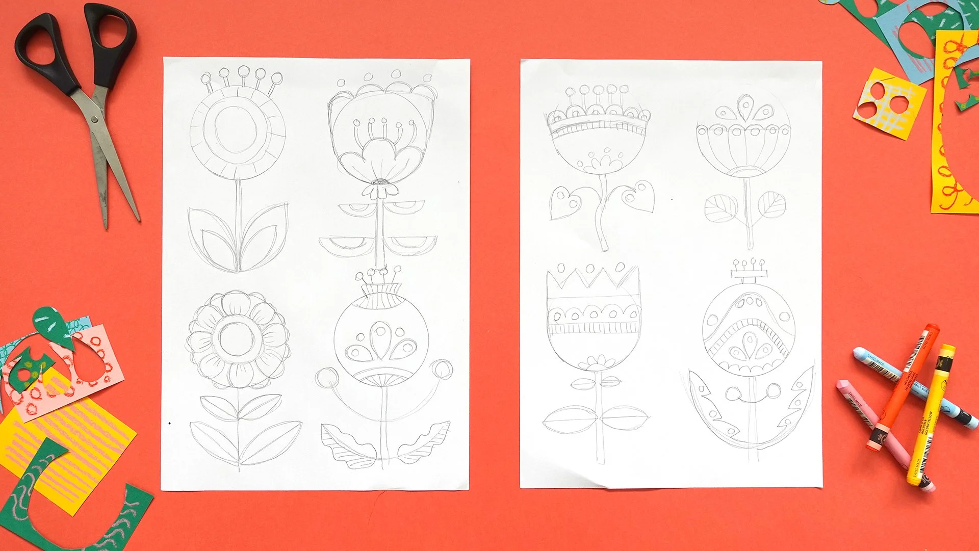 Modern Folk Inspired Botanical Collage — Mel Rye