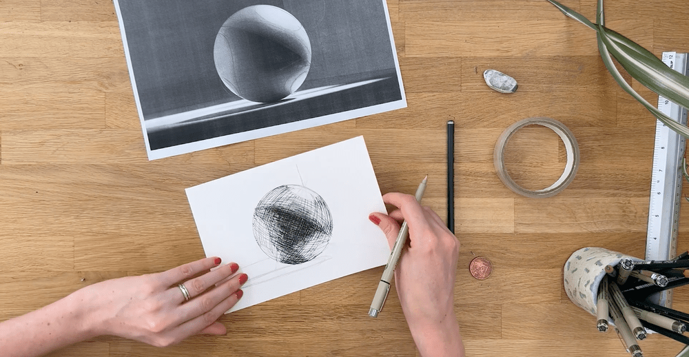 How To Shade A Sphere With Cross Hatching — Mel Rye