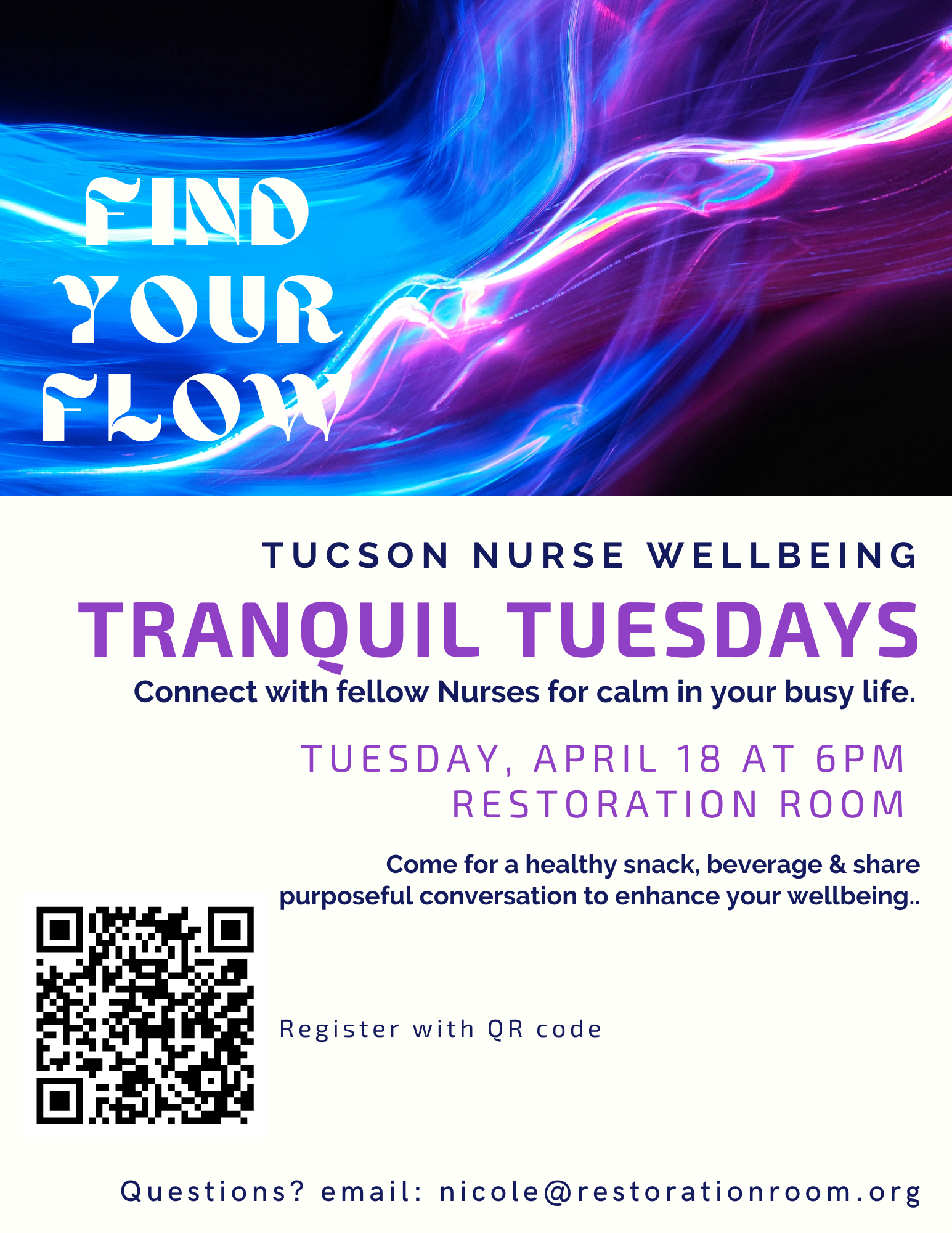 March Tranquil Tuesday for Tucson Nurse Wellbeing — Restoration Room