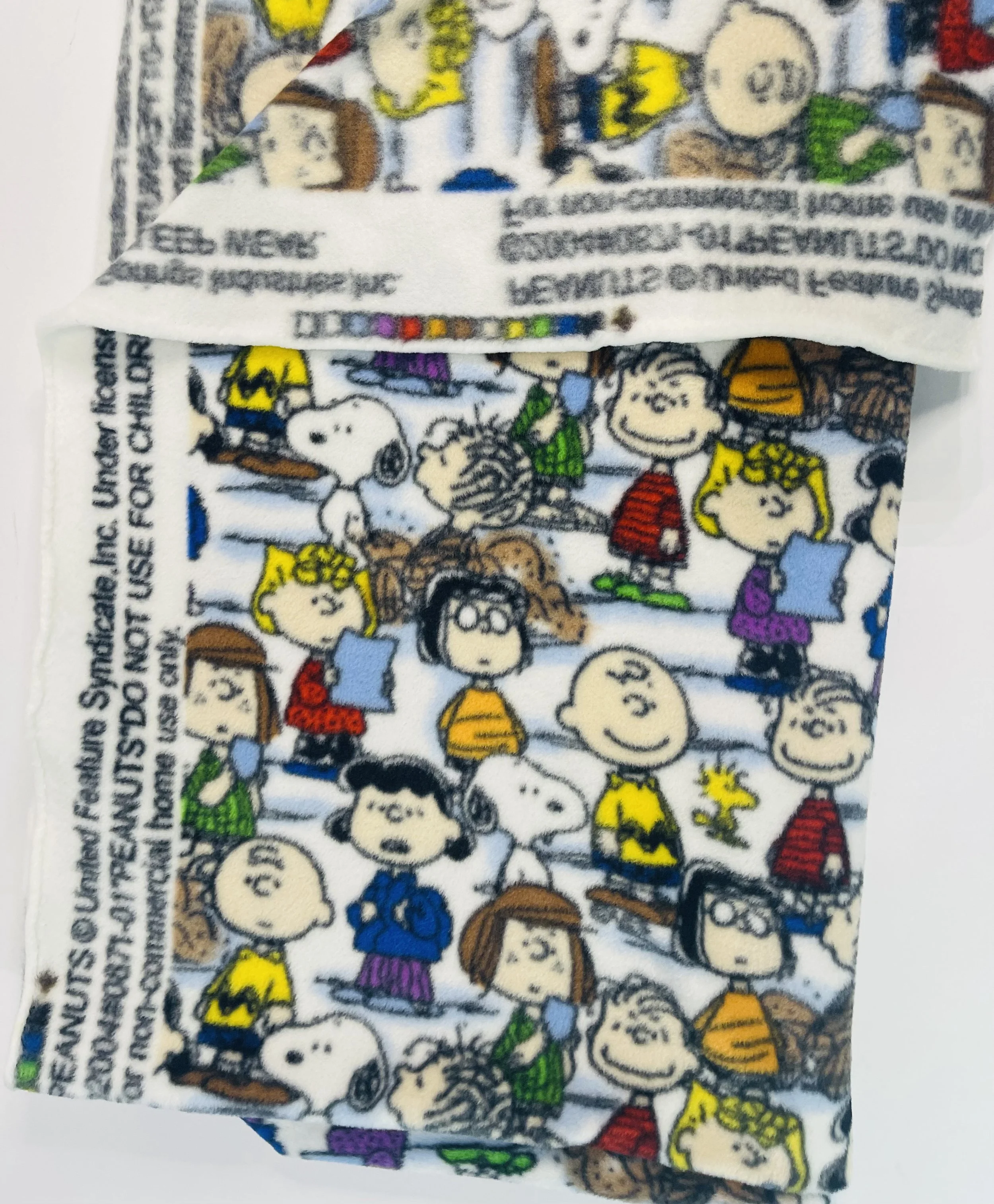 Fleece Fabric Snoopy Playing Soccer — Selling Peanuts