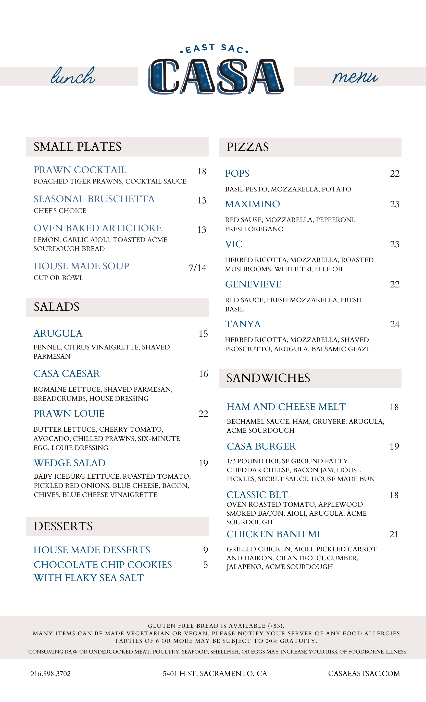 Lunch — Casa East Sac