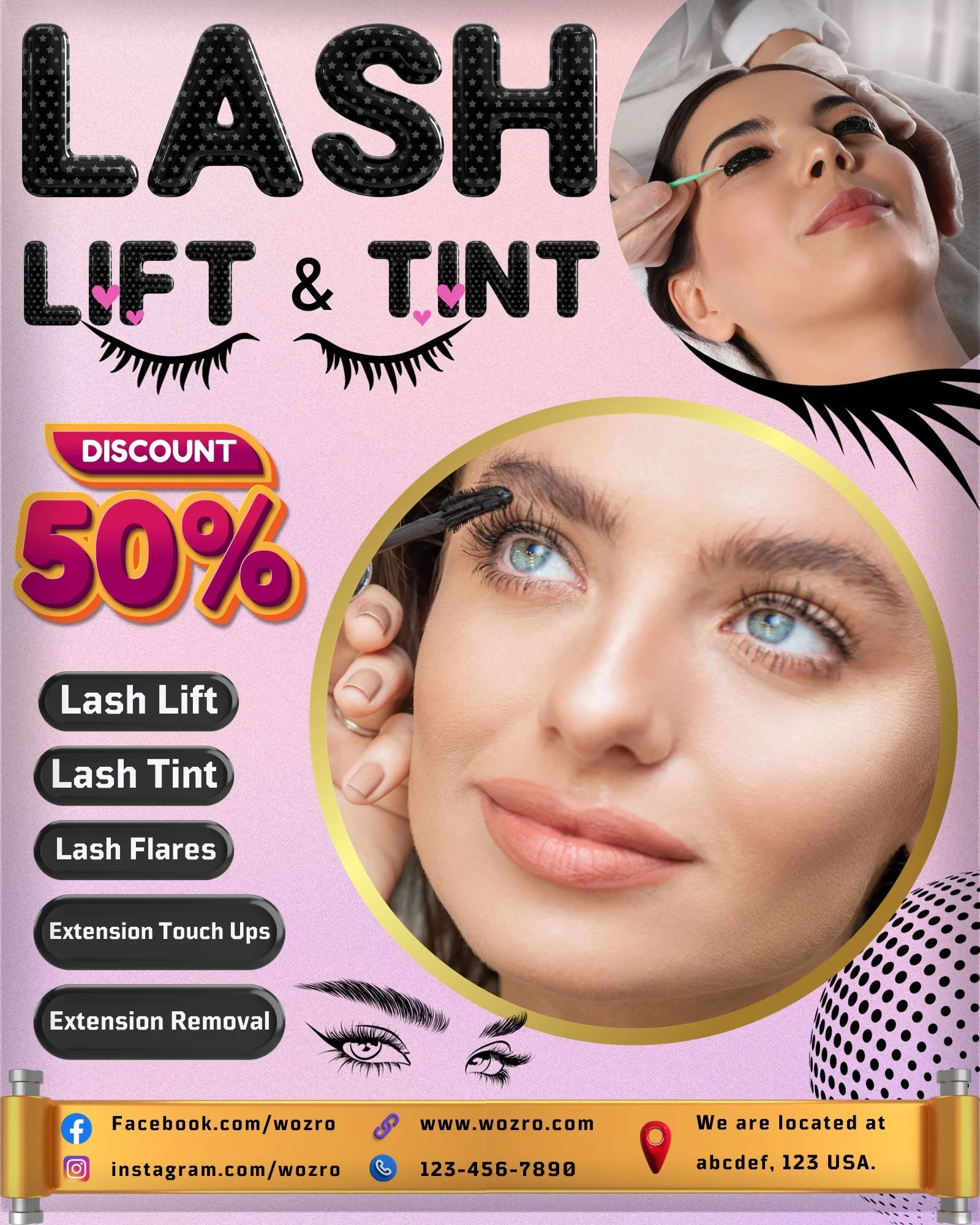 Ad Design Example for Lash Lift And Tint Service Advertisement — WOZRO
