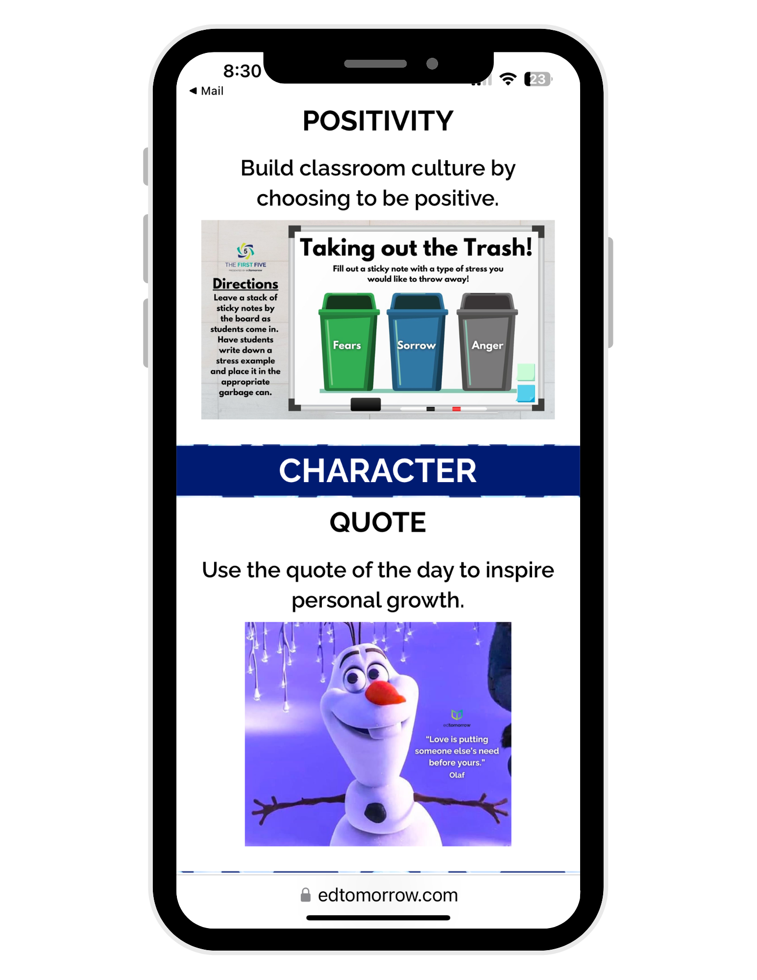 Today's First Five — Edtomorrow- Supporting Today’s Educators through ...