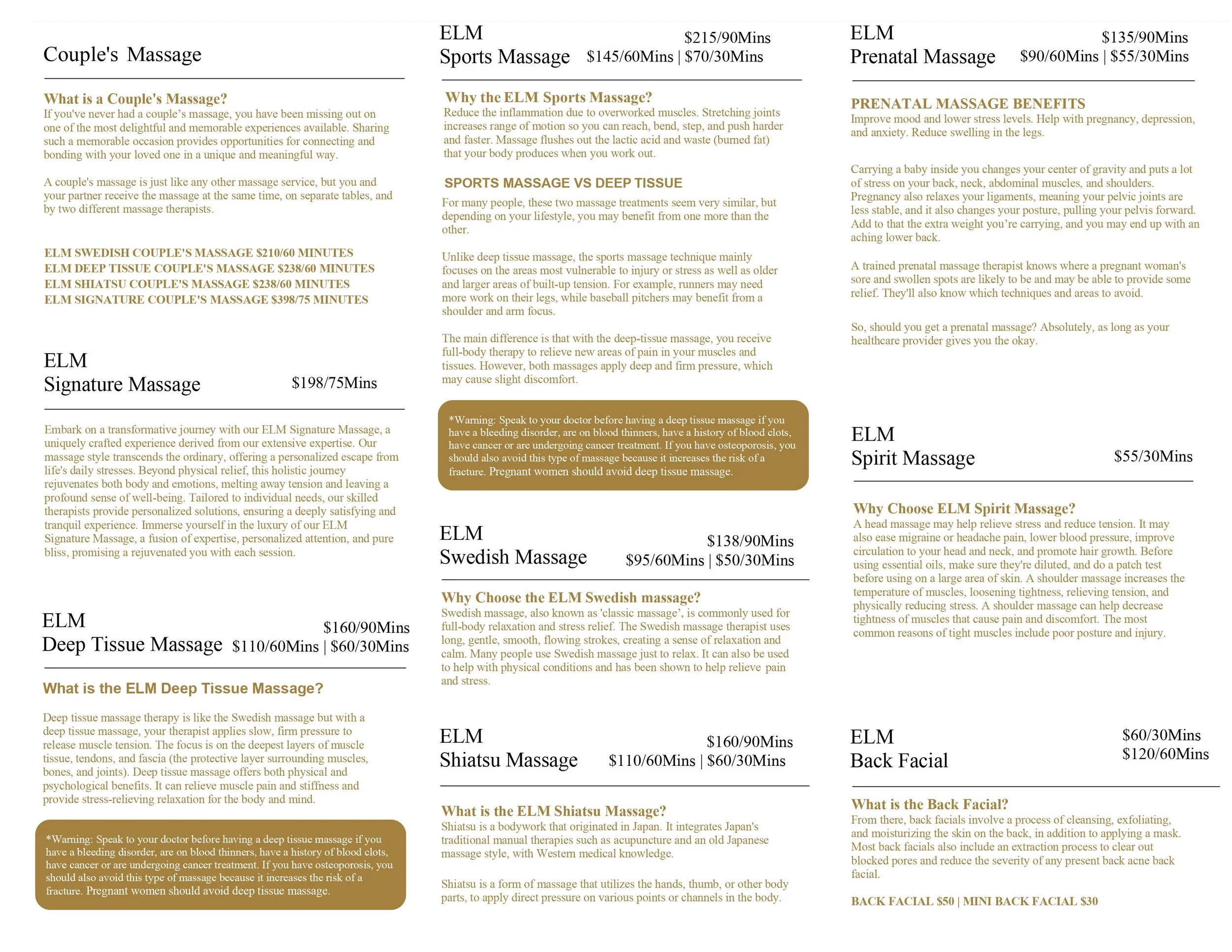 Menu — ELM Aromatherapy