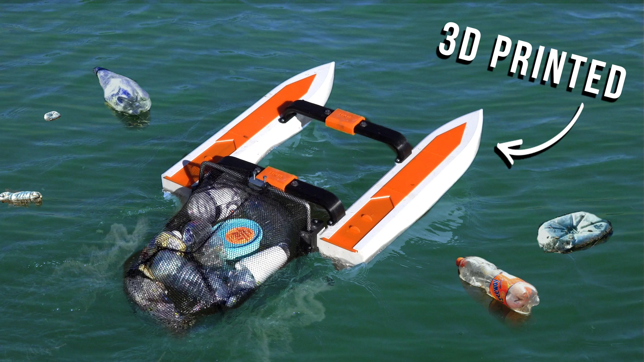 3d printed rc trash sweeping boat — Drew Builds Stuff