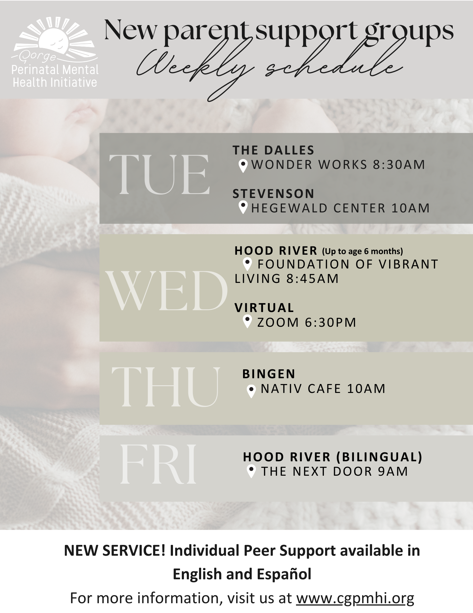 Support Groups — Columbia Gorge Perinatal Mental Health Initiative