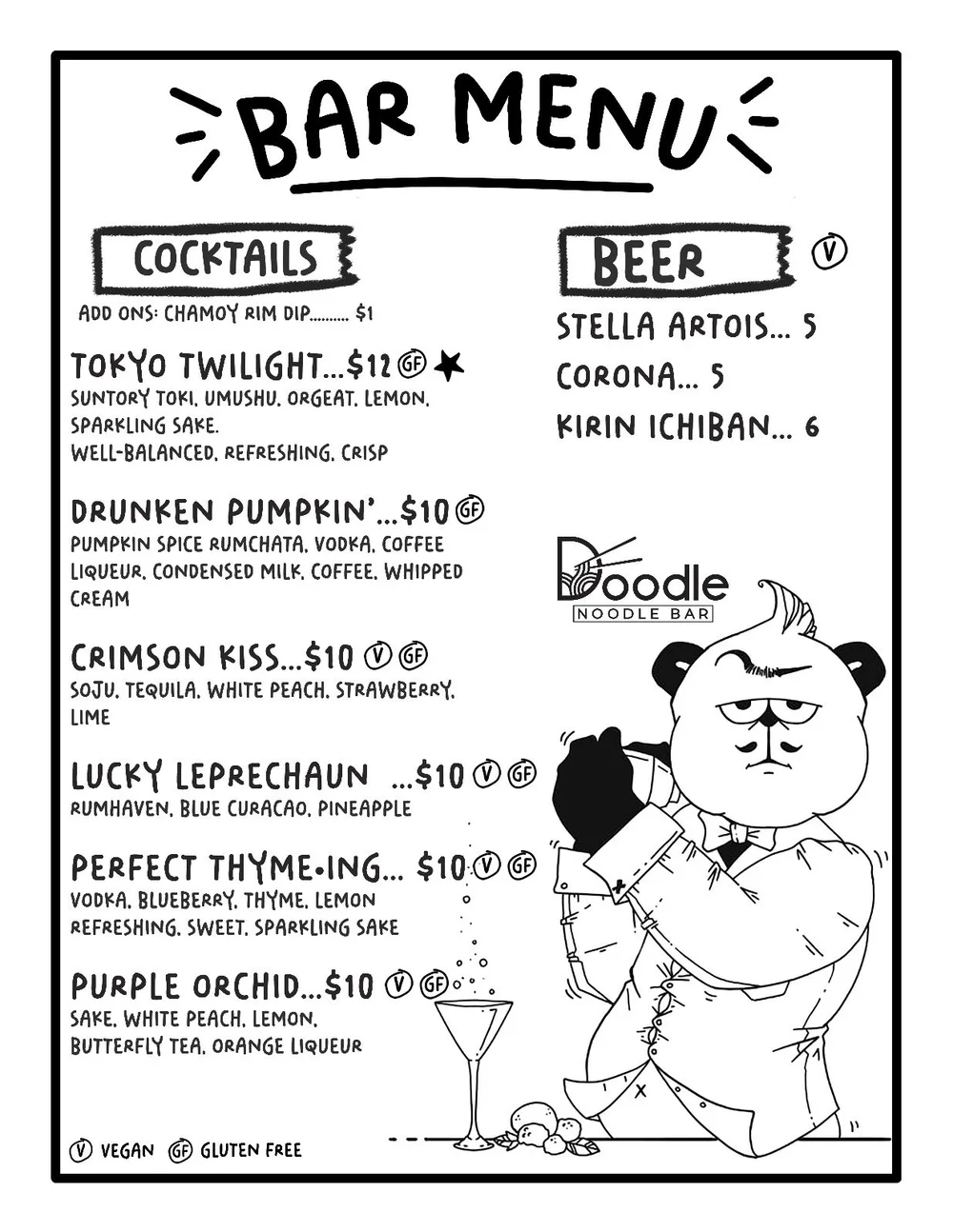 Westchase Menu — Doodle Noodle Bar