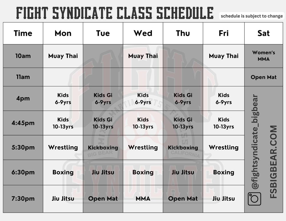 Classes — Fight Syndicate Big Bear MMA