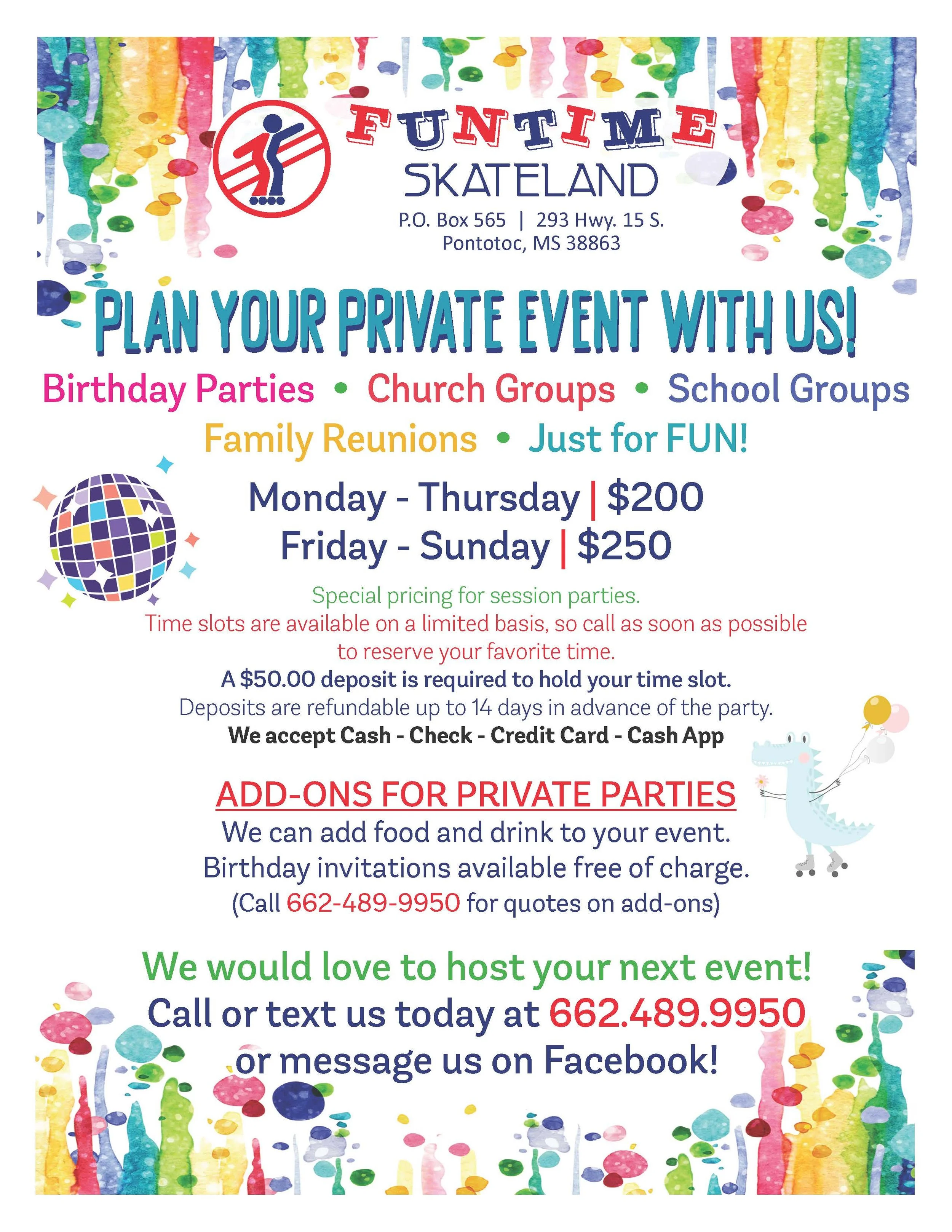 Birthday Party Information — Funtime Skateland