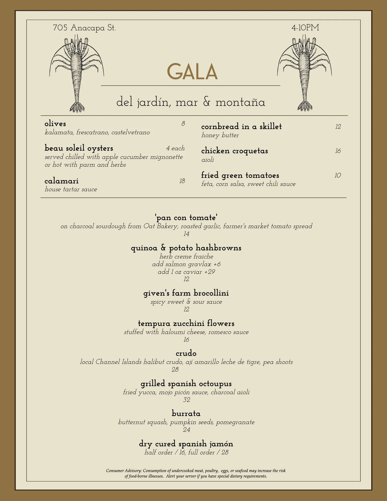 Menu — GALA