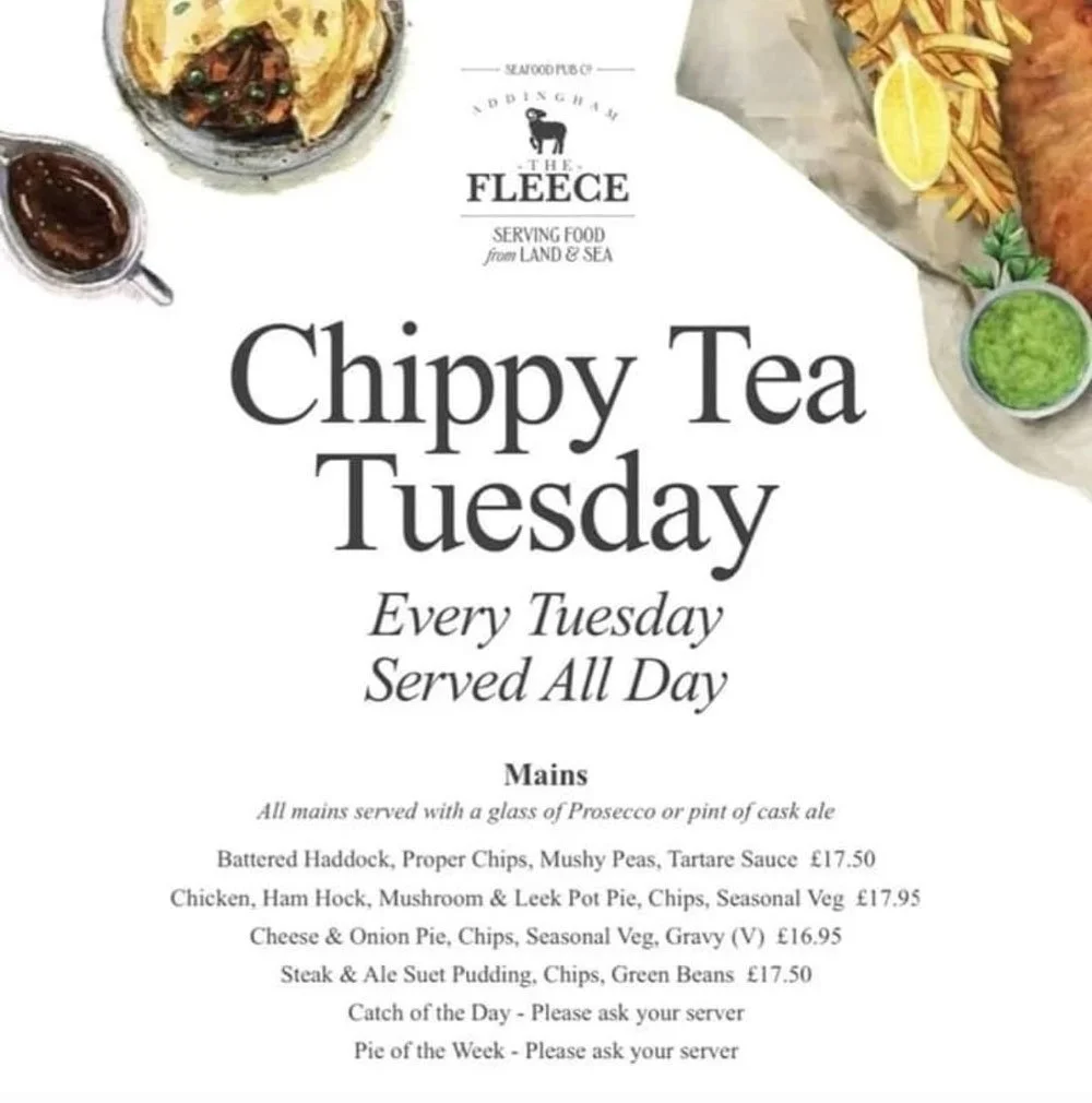 Menus — The Fleece