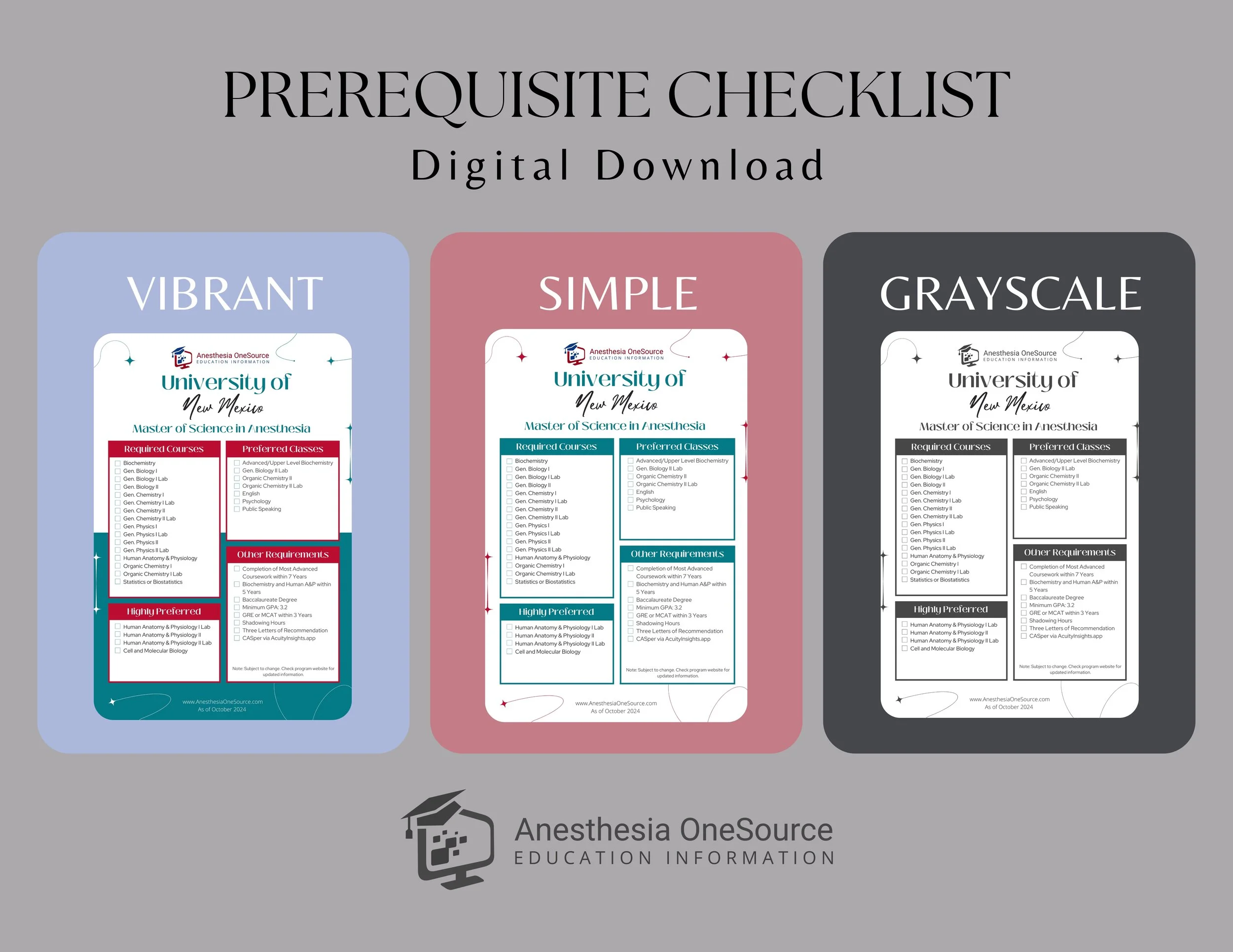 Emory AA Prerequisite Checklist — Anesthesia OneSource