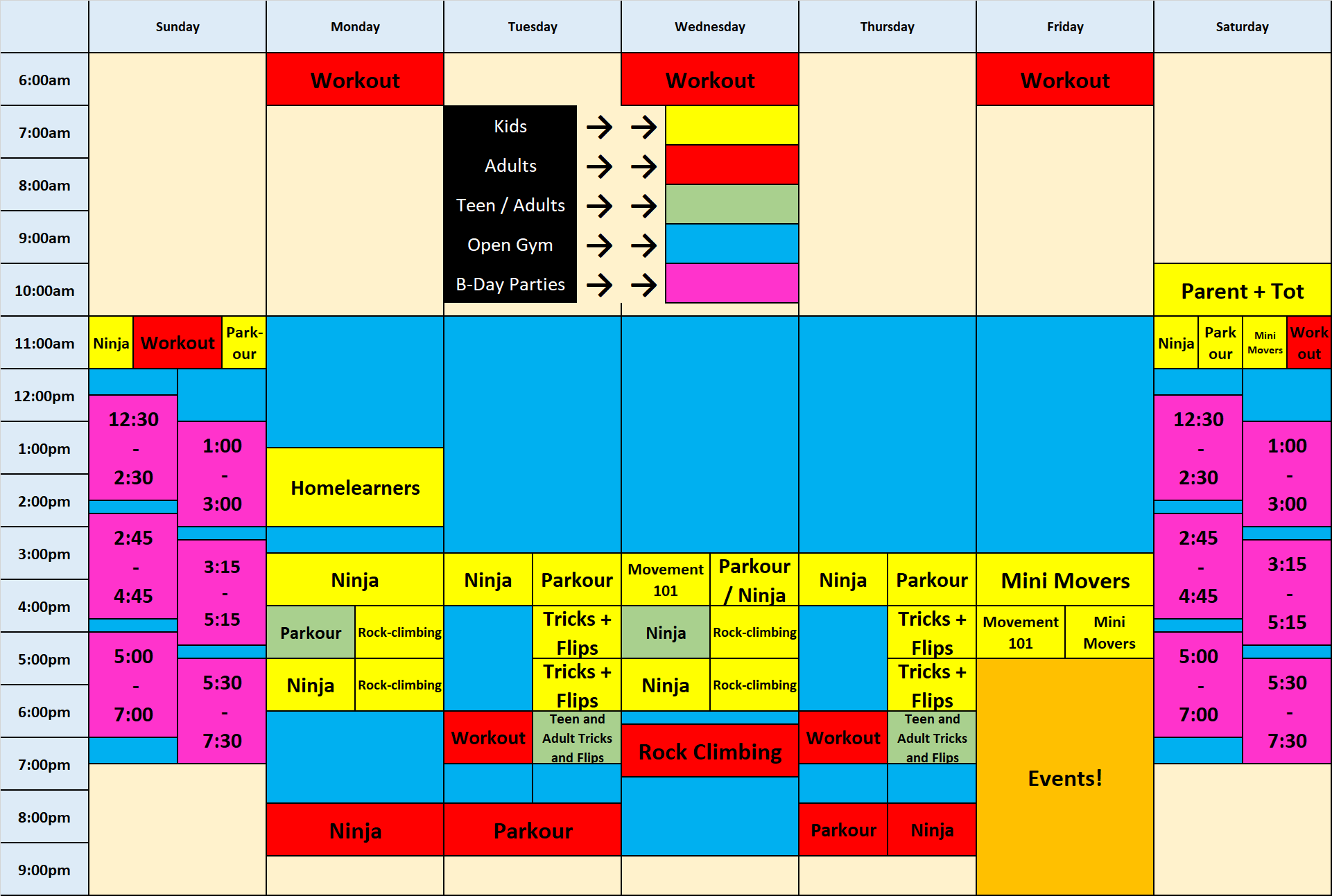 Schedule — Momentum Movement Academy