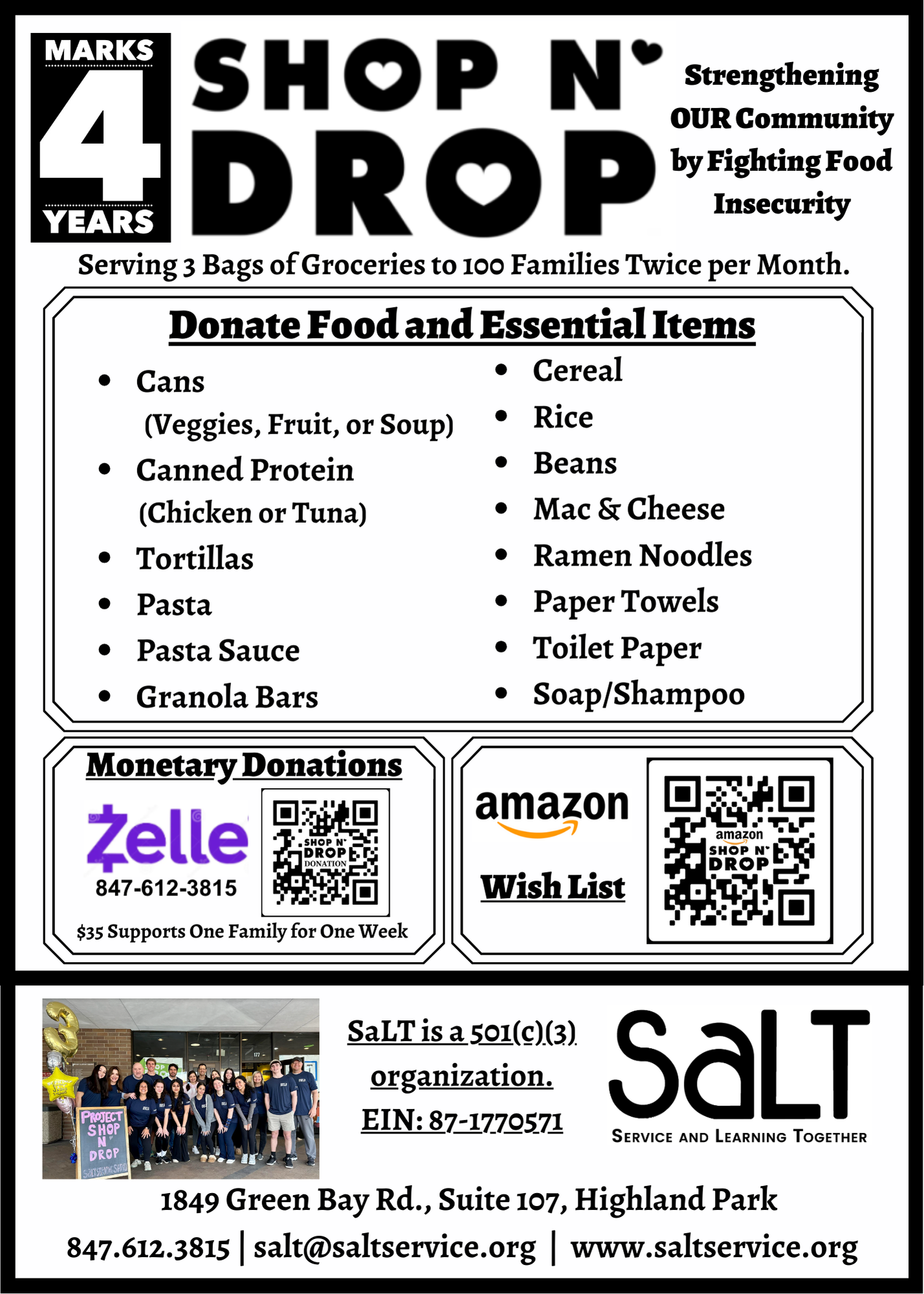 Shop N' Drop — SaLT: Service and Learning Together