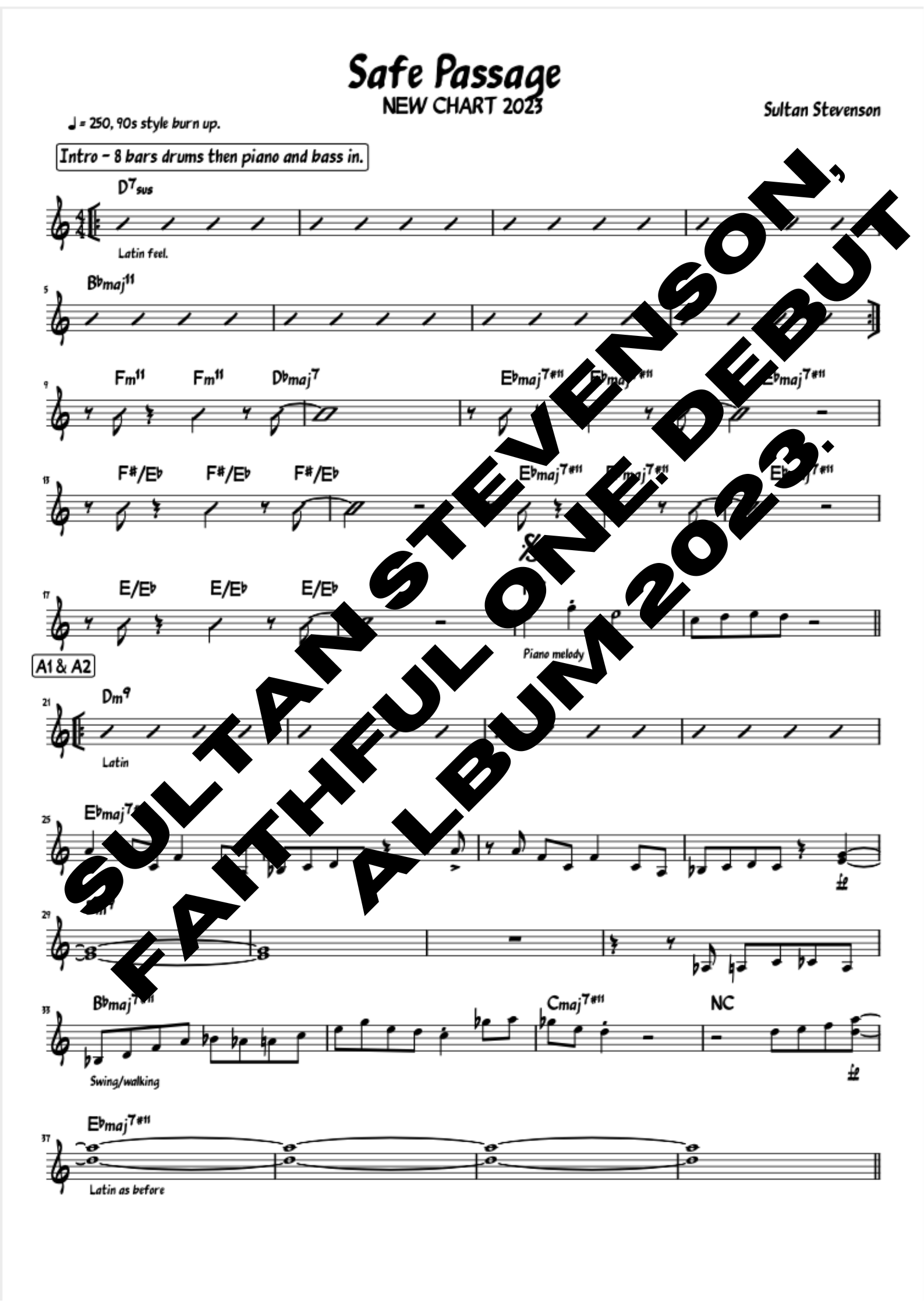 'Safe Passage' PDF Lead Sheet (Faithful One, 2023) Sultan Stevenson ...