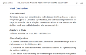Biblical Civics: God and Government