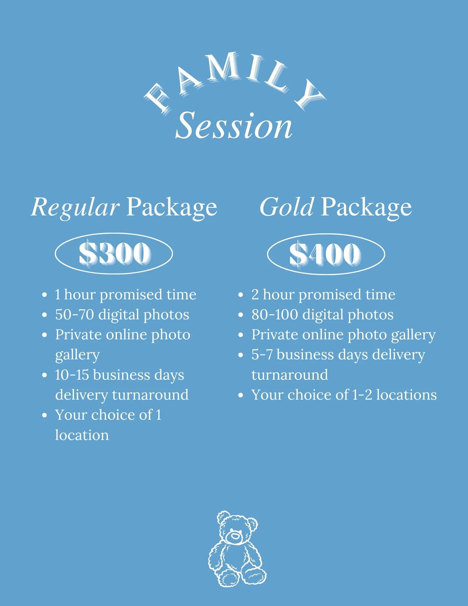 Family - Pricing — Elliot Bear Photography