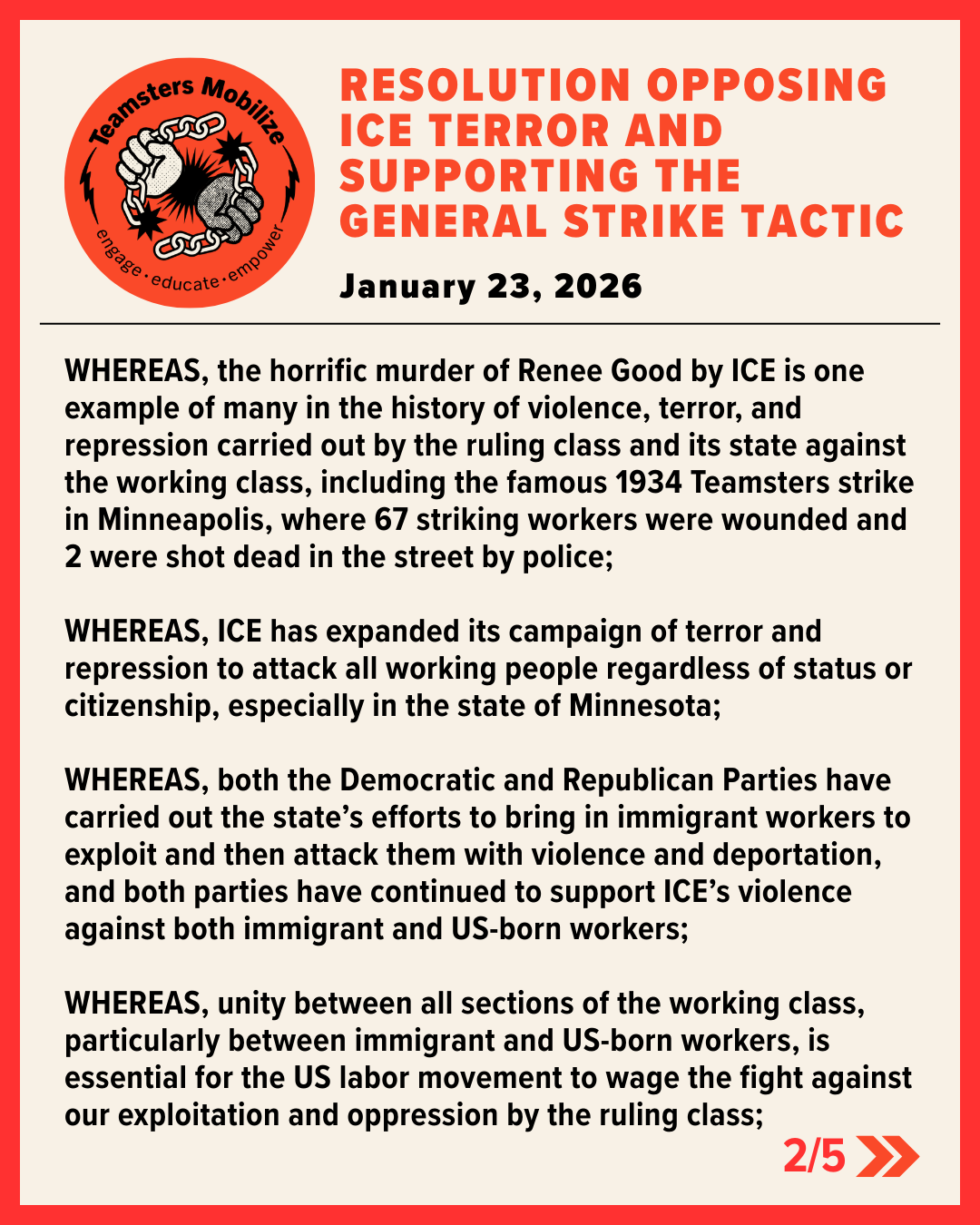 Resolution condemning the murder of Renee Good and ongoing ICE terror ...