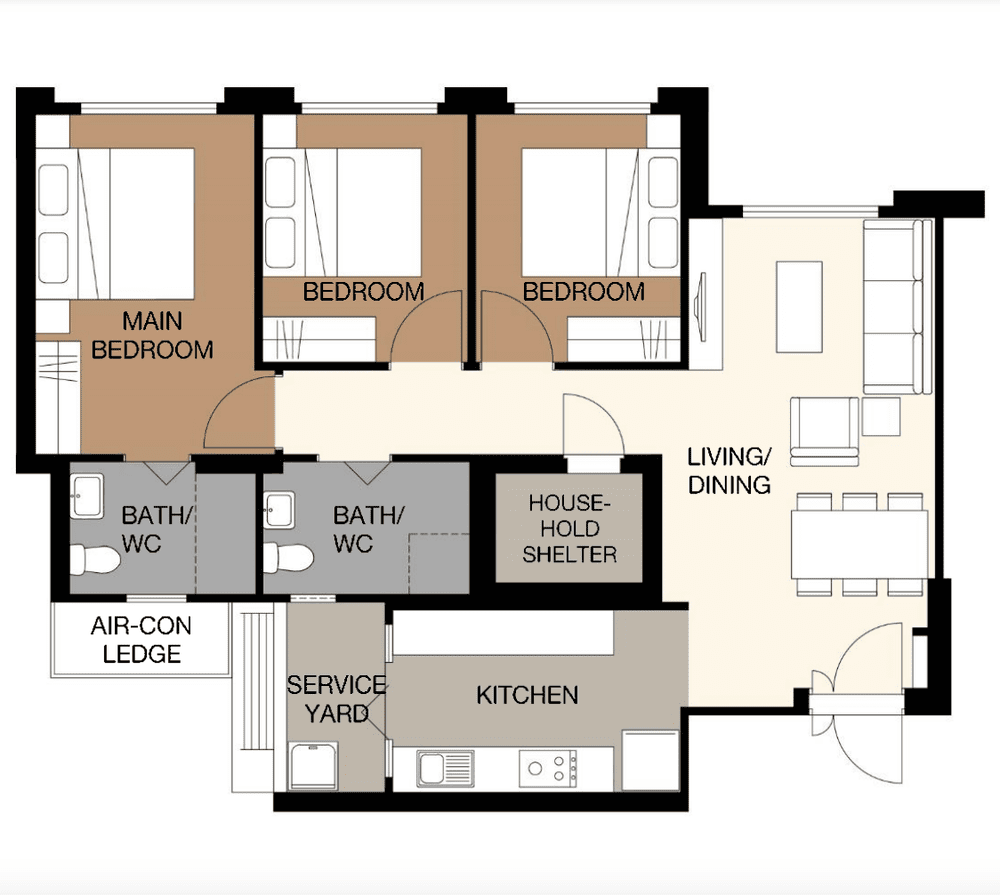 BTO Sembawang Sun Sails 4-room Virtual Home Review — IDIT.SG Interior Design Innovative Tools