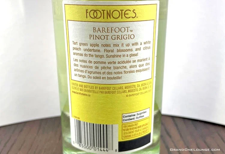 Barefoot Pinot Grigio: Wine Review — Grand One Lounge: The Home Bar ...