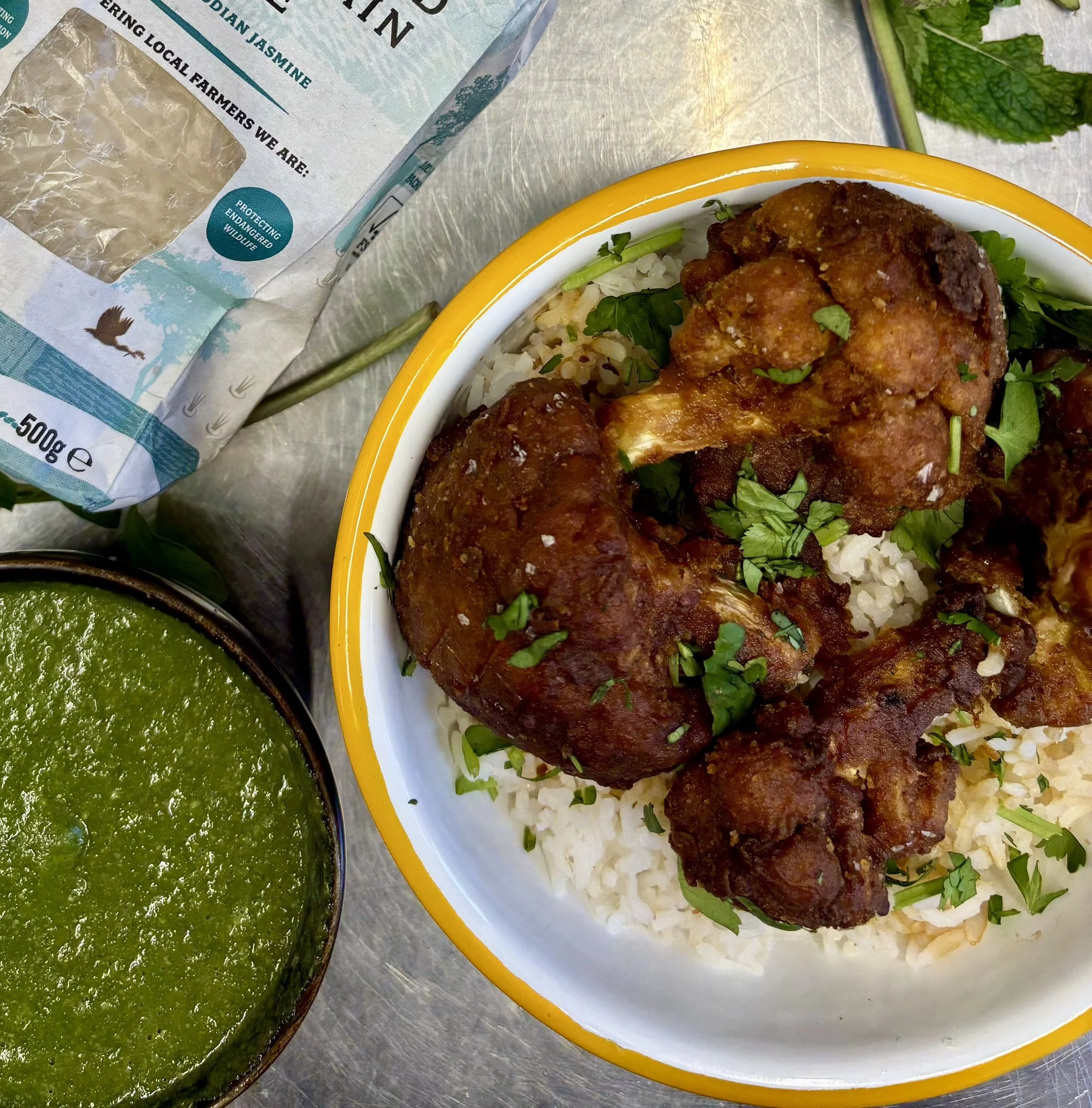 Crispy Fried Cauliflower with Holy Basil Salsa — Mamapen x IBIS Rice ...