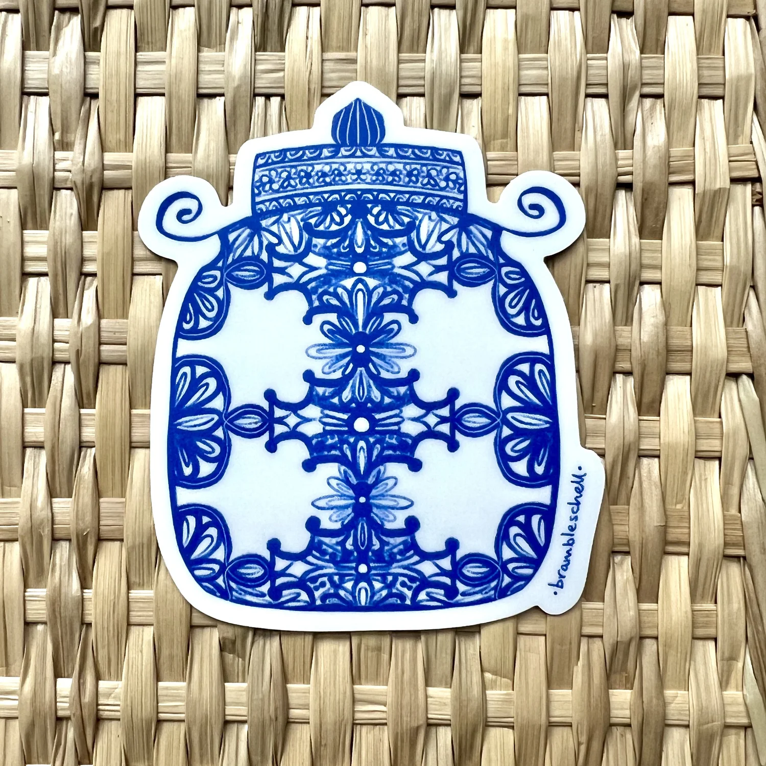 Round Chinoiserie Ginger Jar Sticker