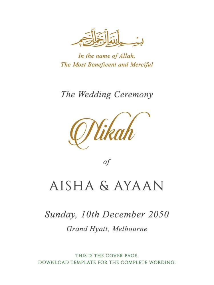 Details Card Wording Templates | Rohan & Aparna