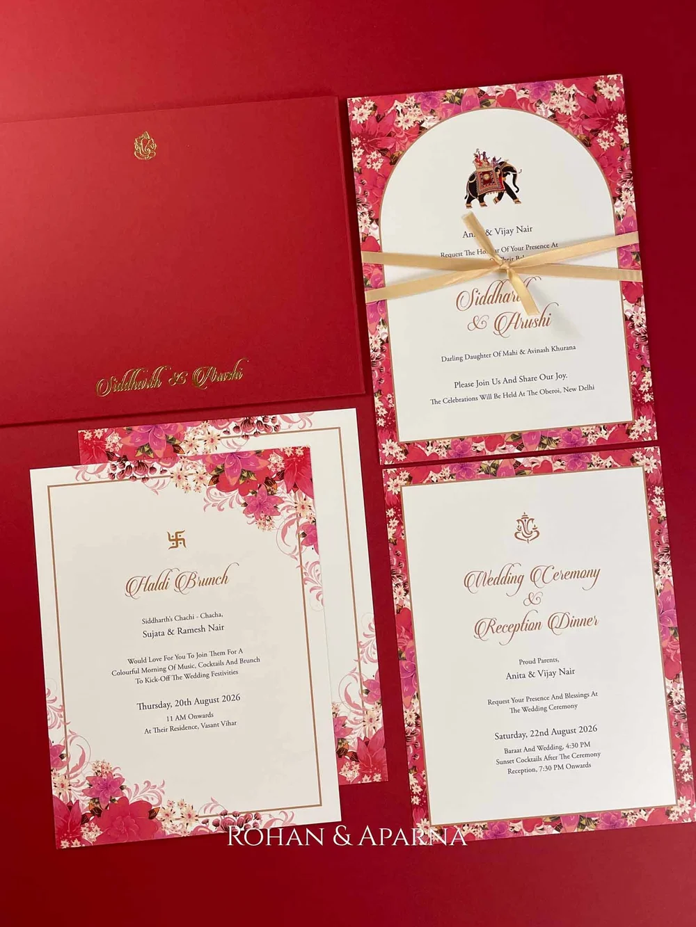 Elegant Indian Wedding Invitations 2026 by Rohan & Aparna
