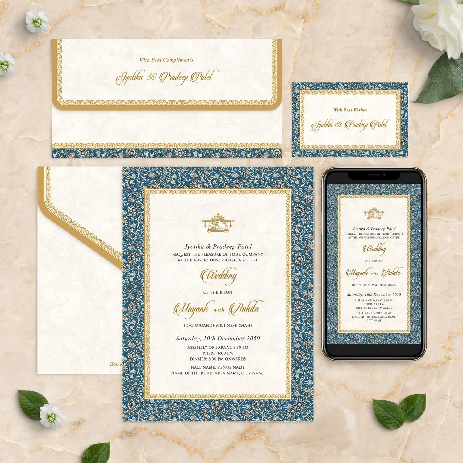 Blue Frames And Borders For Weddings