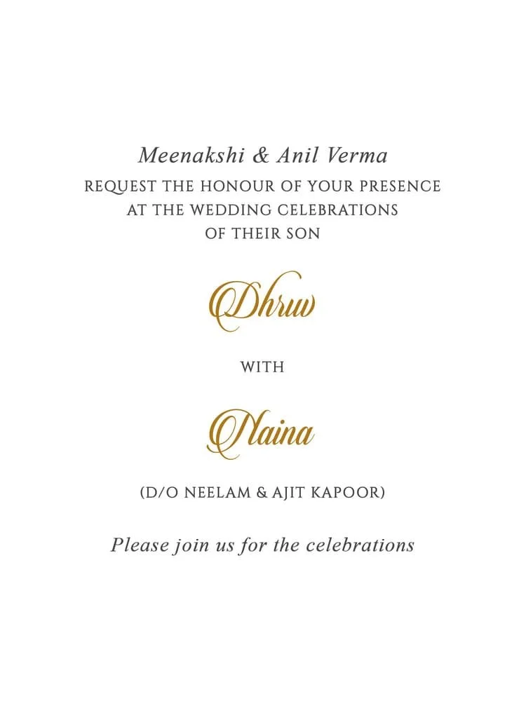 Introduction Page Wording Templates | Rohan & Aparna