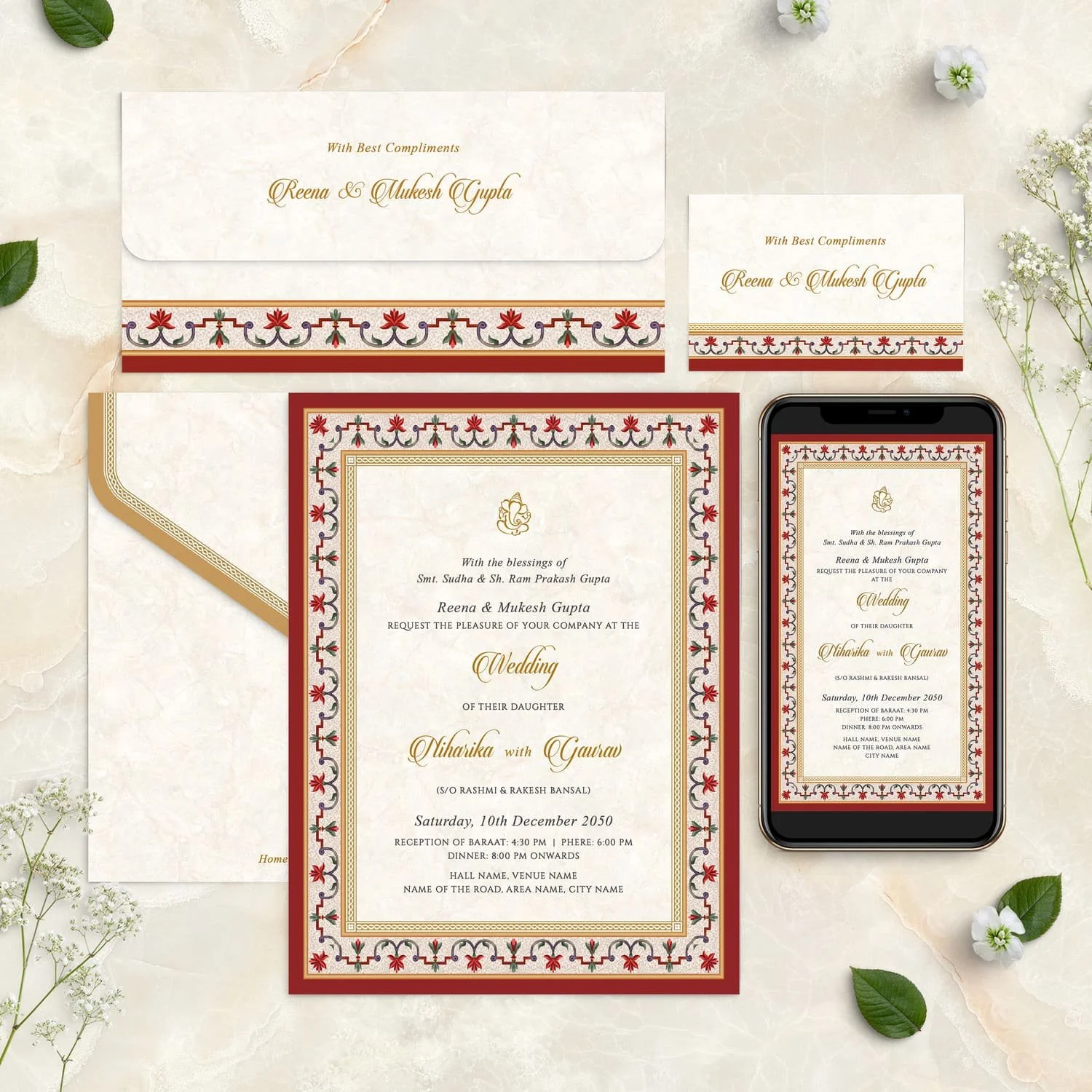 Border Designs For Indian Wedding Cards