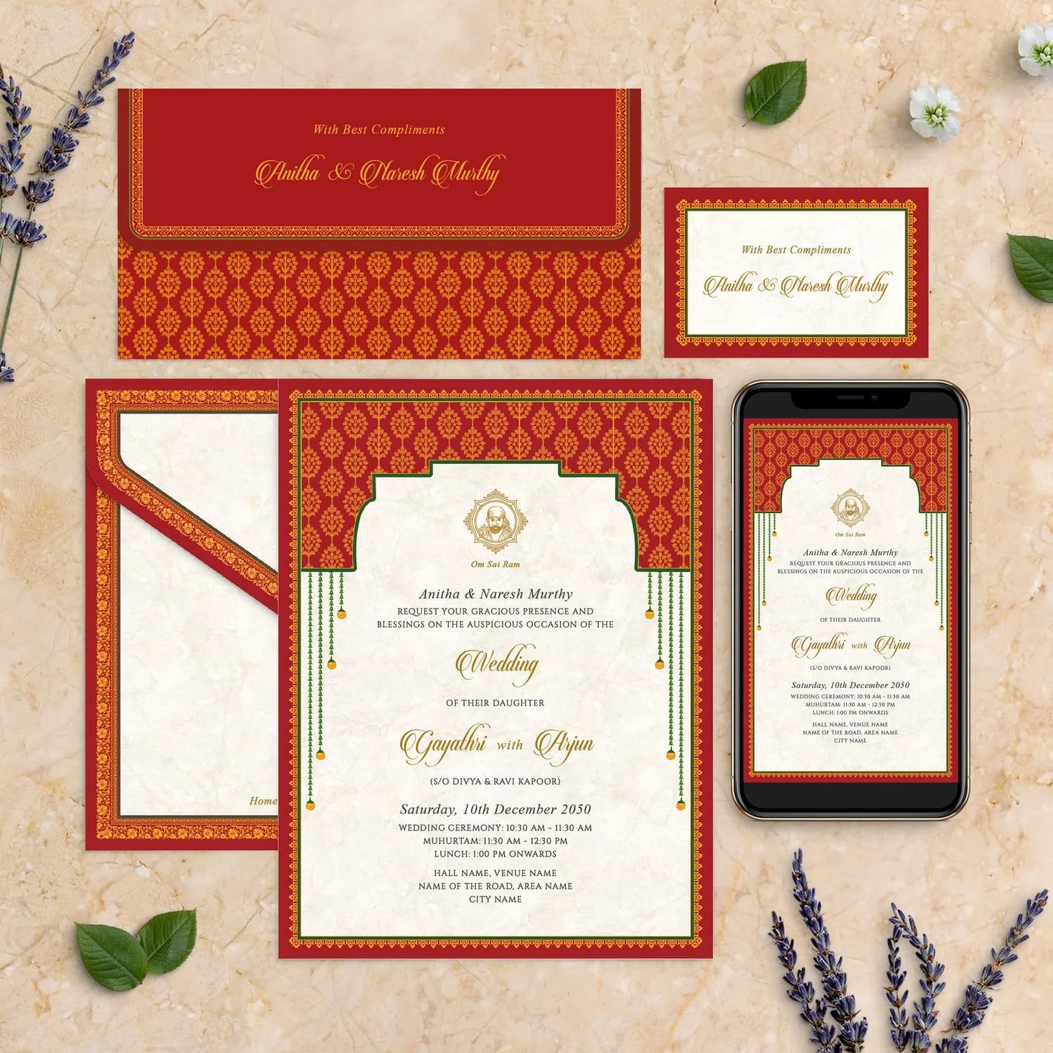 Indian Naming Ceremony Cards Samples