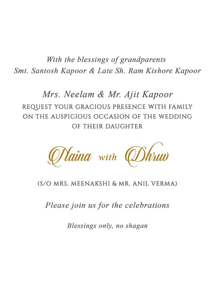 Introduction Page Wording Templates by Rohan & Aparna Introduction Page Wording Templates by Rohan & Aparna