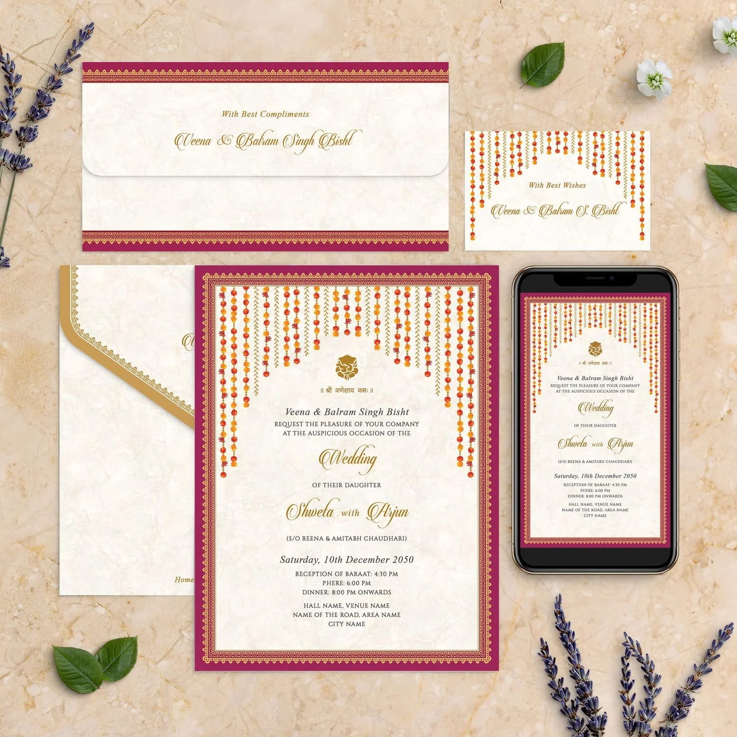 Indian Wedding Cards Design Templates