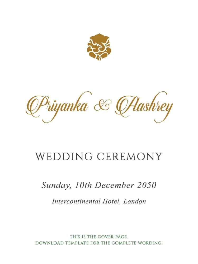 Details Card Wording Templates | Rohan & Aparna