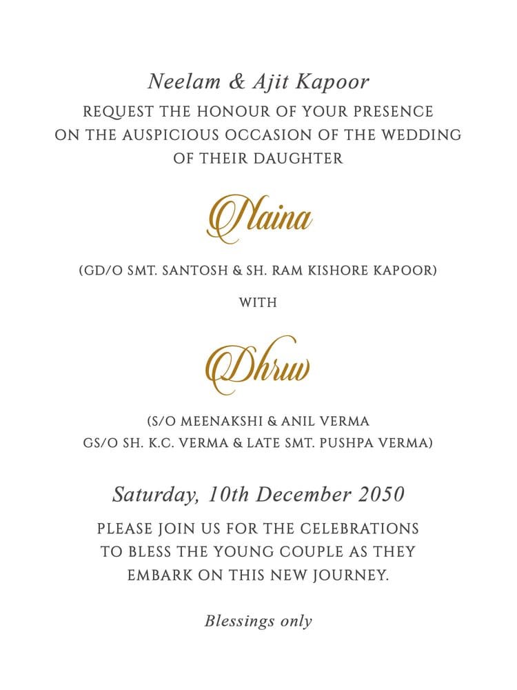 Introduction Page Wording Templates by Rohan & Aparna Introduction Page Wording Templates by Rohan & Aparna