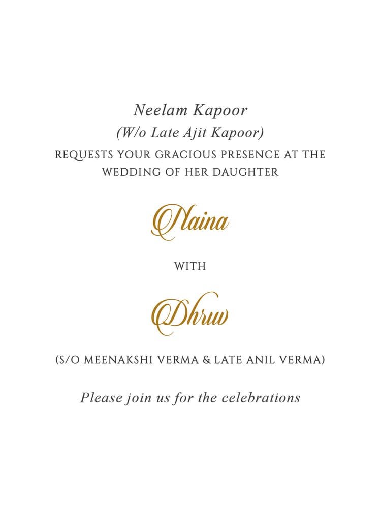 Introduction Page Wording Templates | Rohan & Aparna