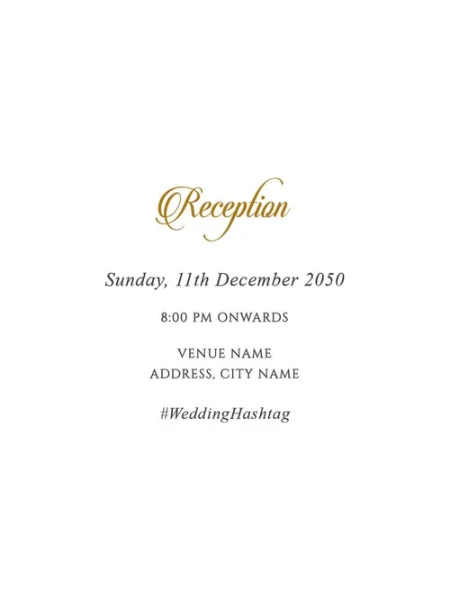 Reception Wording Templates | Rohan & Aparna