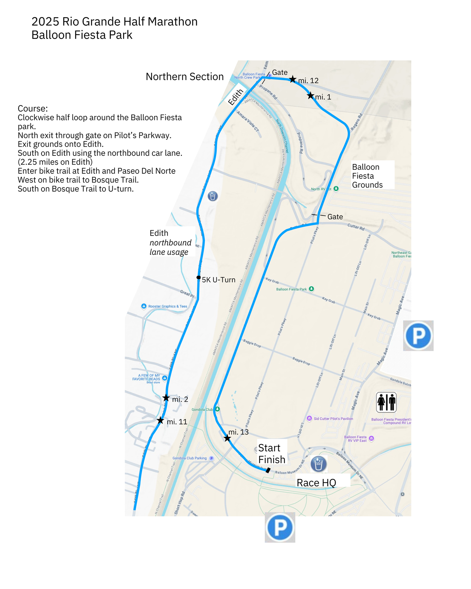 Course Map — Rio Grande Half Marathon