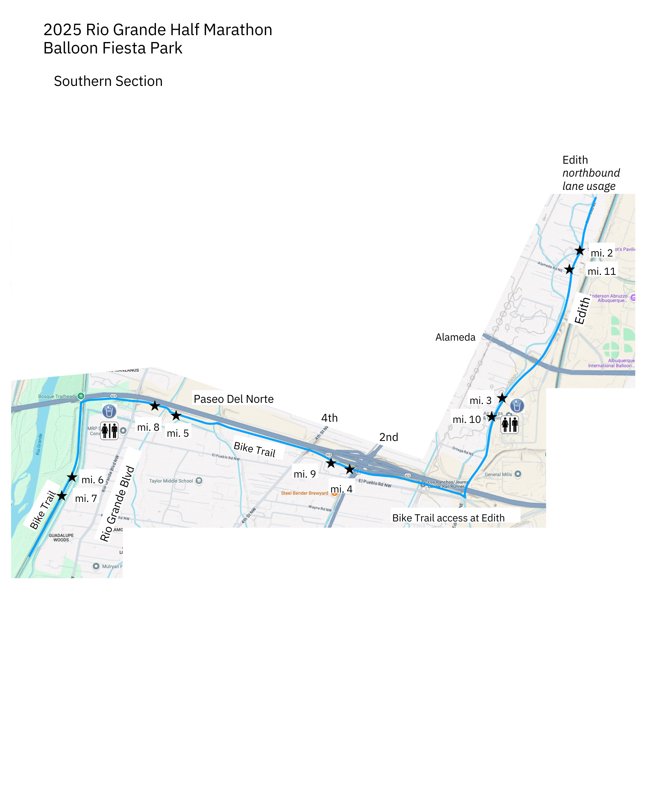 Course Map — Rio Grande Half Marathon