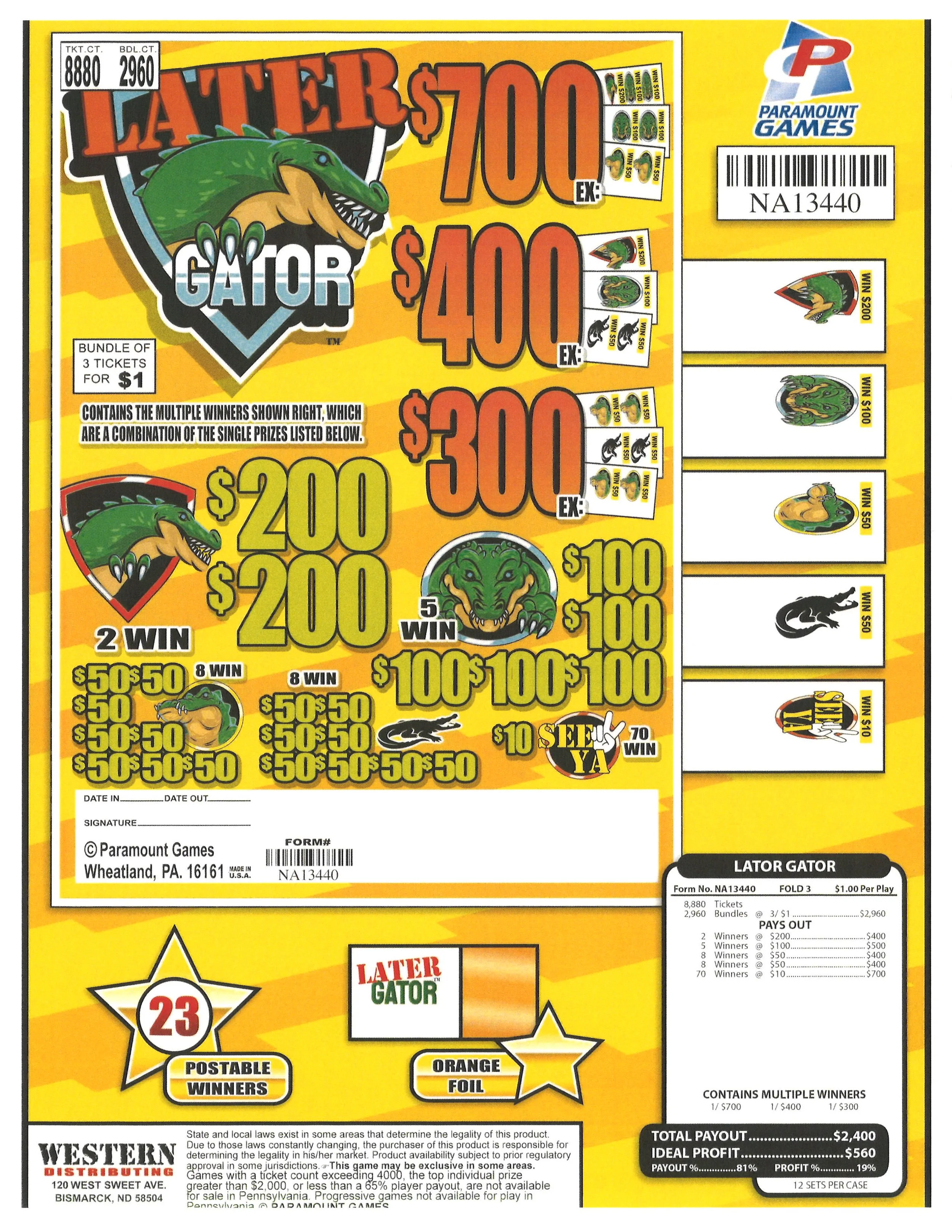Jar Tickets - $1 — Western Distributing