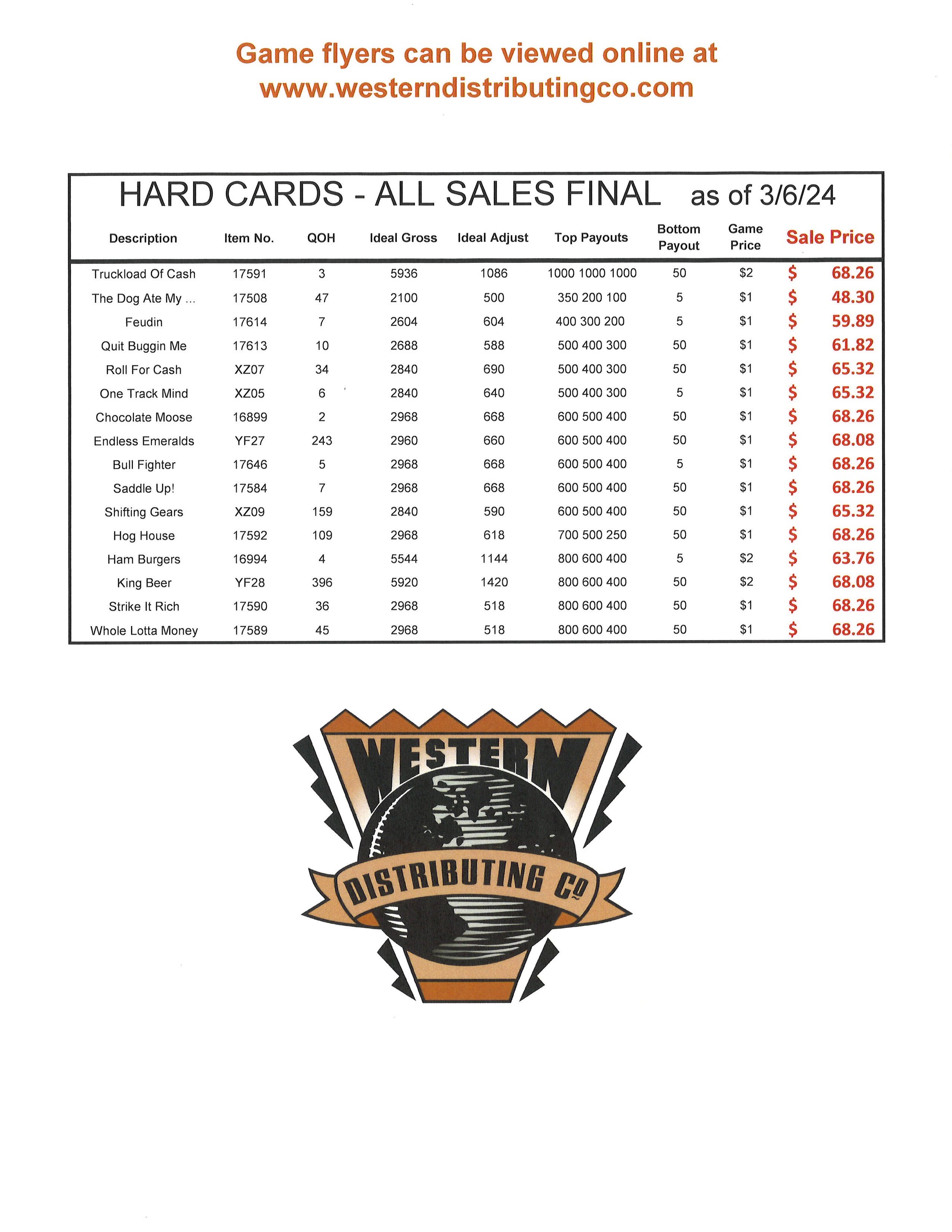 Sale Items — Western Distributing