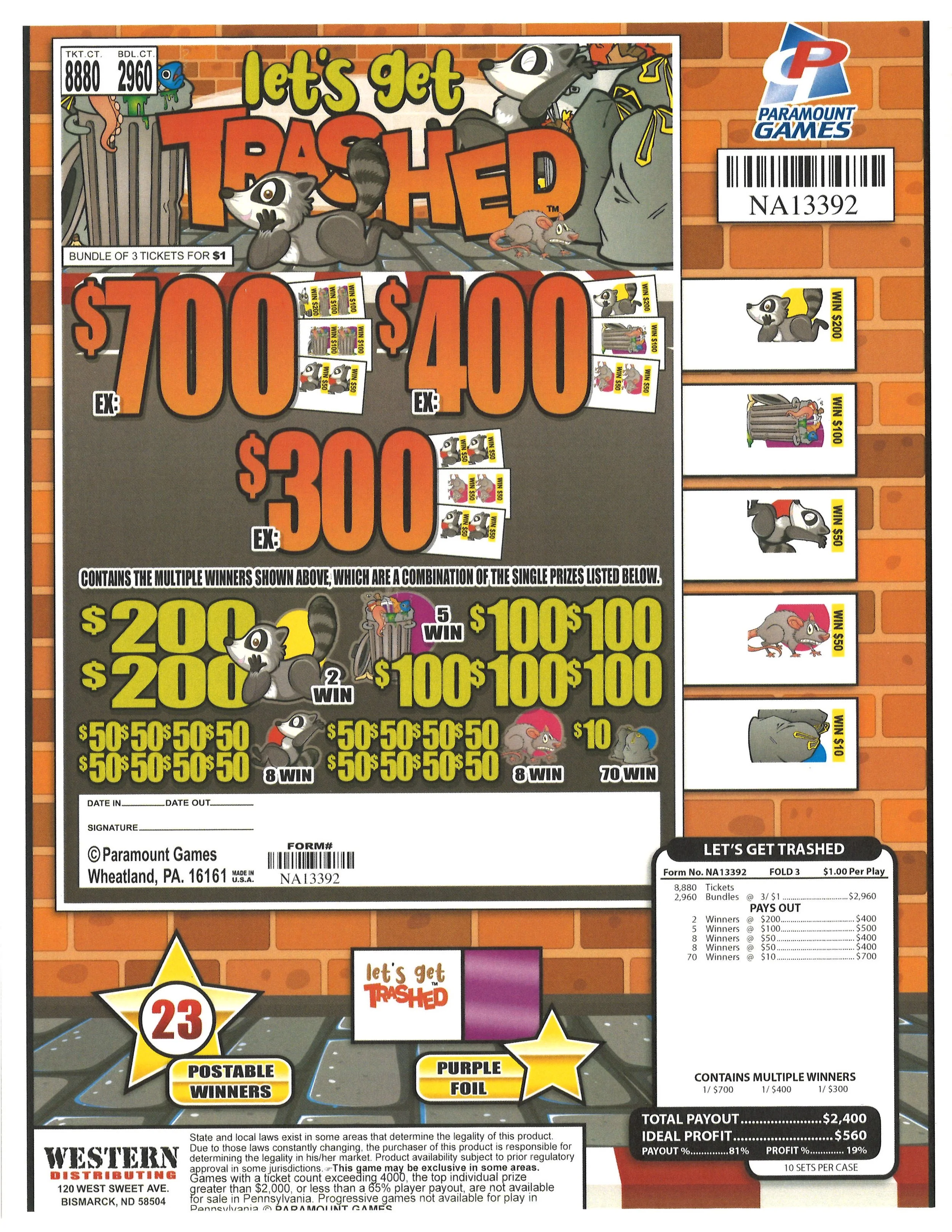 Jar Tickets - $1 — Western Distributing