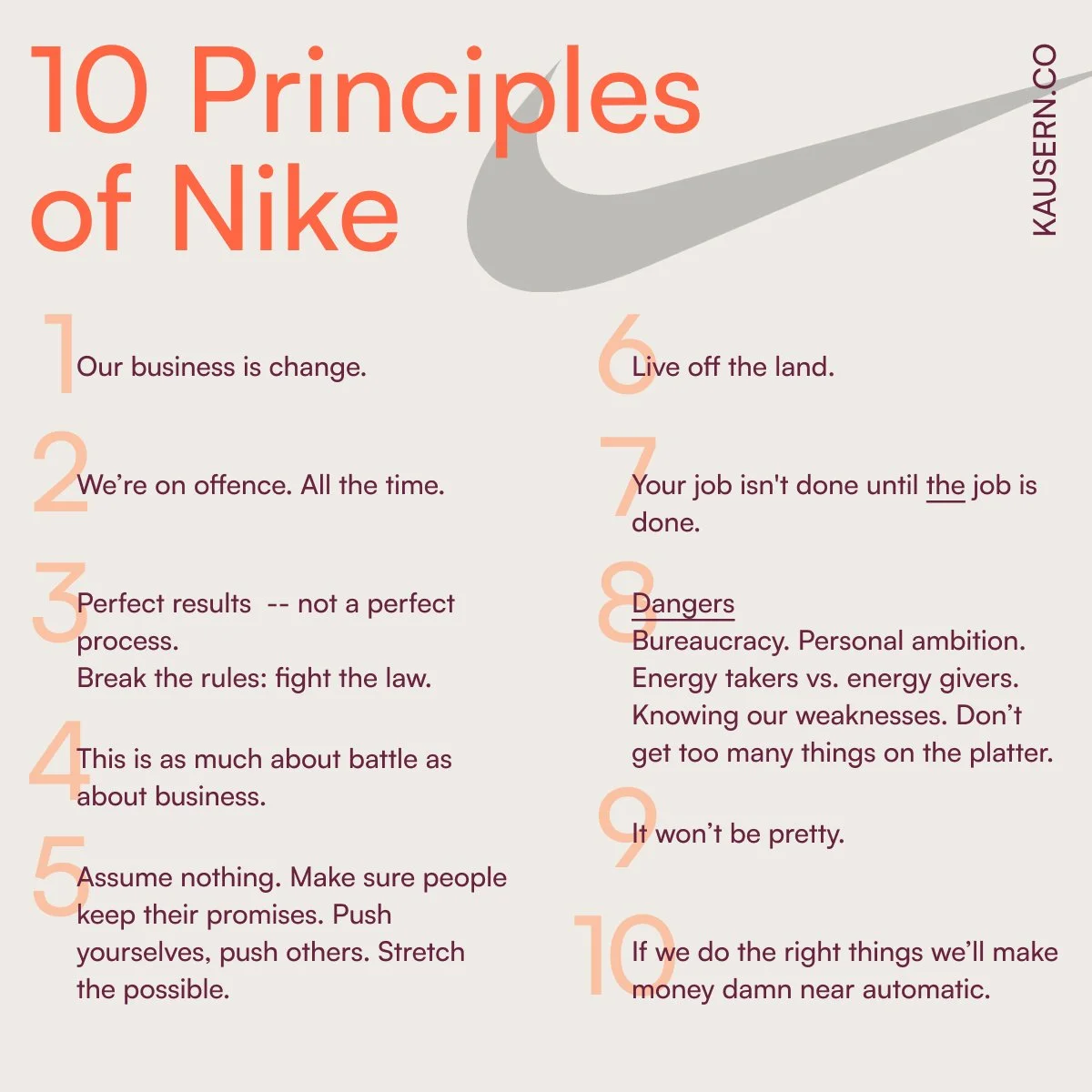 The 10 principles of Nike — Building Better Leaders