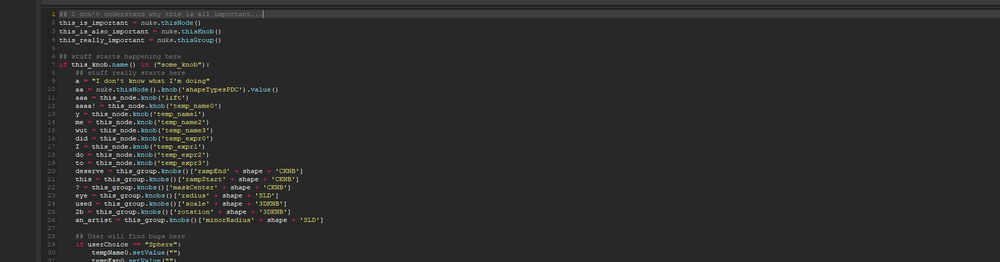 Python Code Snippets — HIRAM GIFFORD | Nuke Compositing, tools, tips and tricks