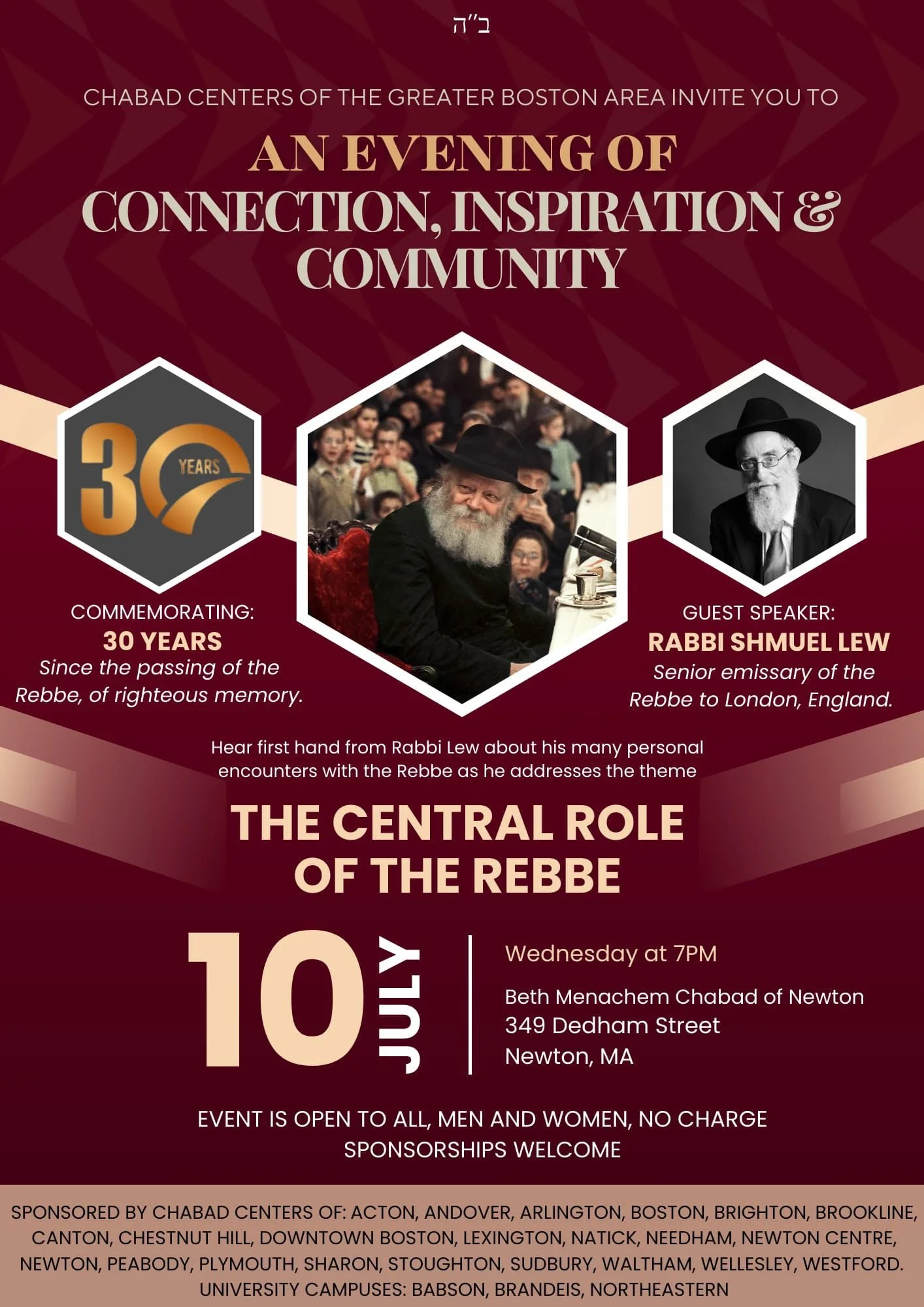 Upcoming Events — Chabad Jewish Center