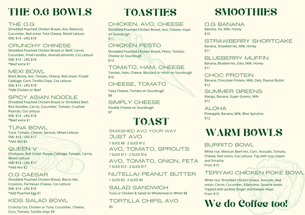 Menu — OG Bowls