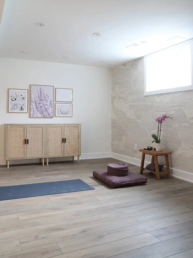 B&A: From Unfinished Basement to Perfect, Peaceful Yoga + Exercise Room ...